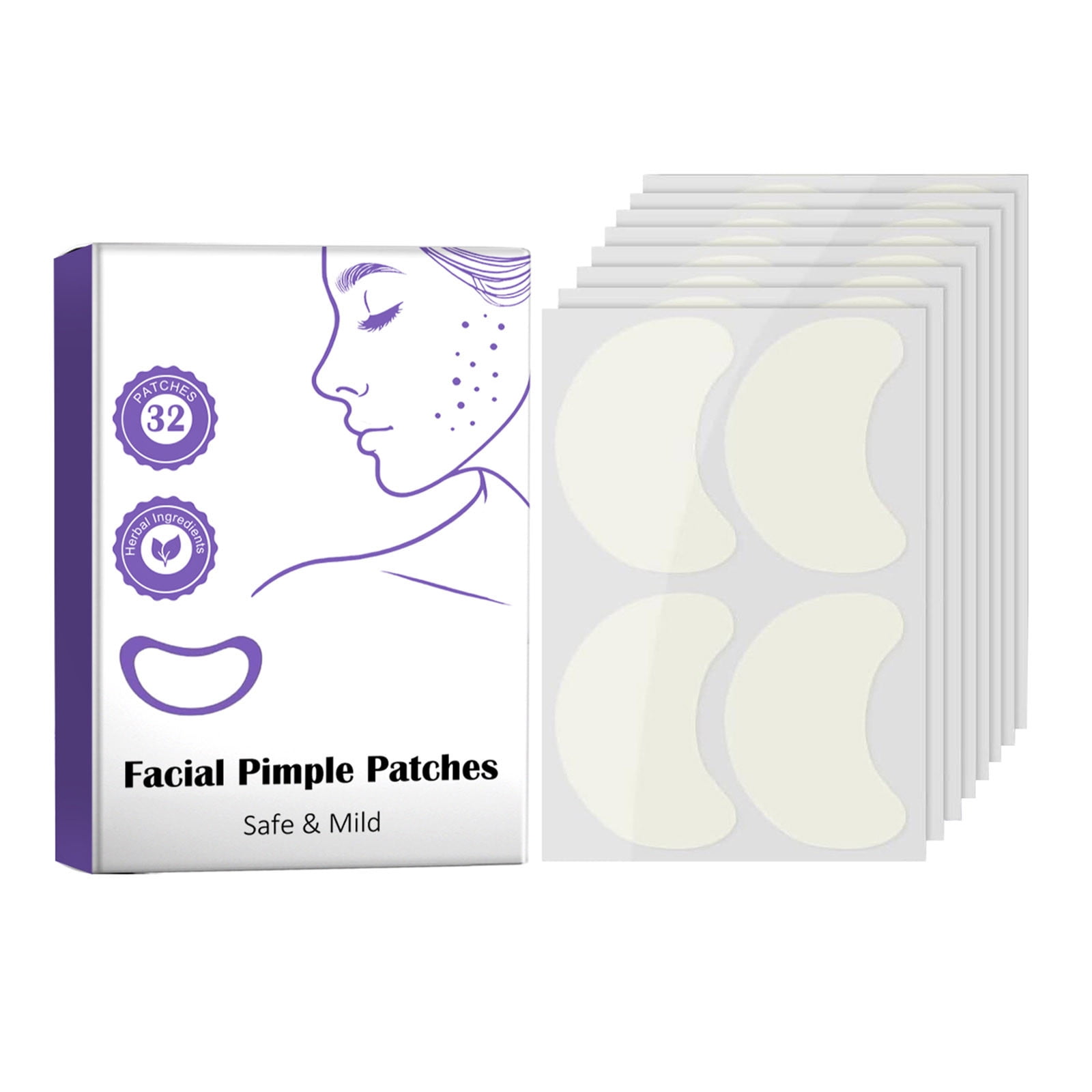 Large Bending Moon Shaped Pimple Patches Acne Patches with Salicylic ...