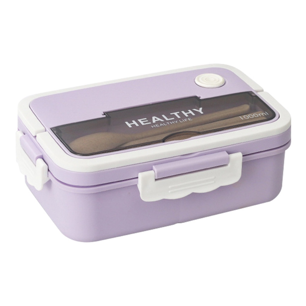 Large Bento Box, 1000ml Wheat Straw Leak-Proof Lunch Bento Box 3 ...