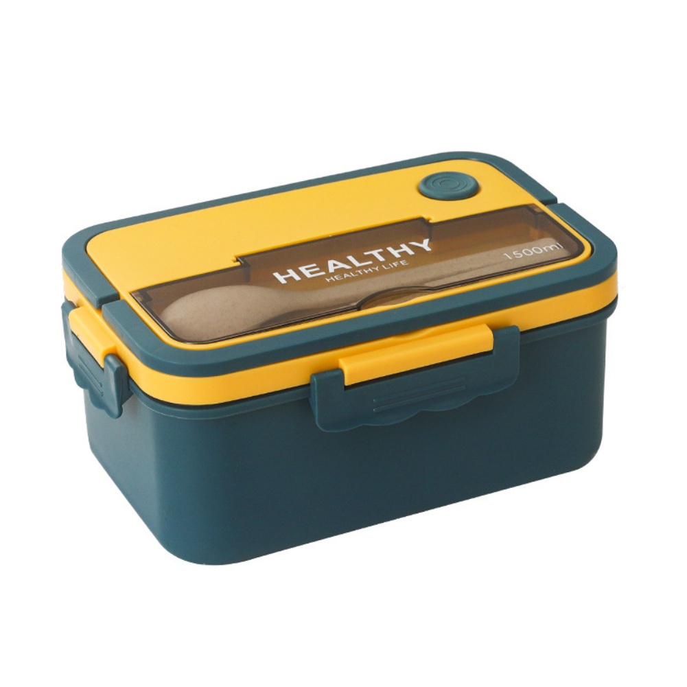 Large Bento Box, 1000ml Wheat Straw Leak-Proof Lunch Bento Box 3 ...