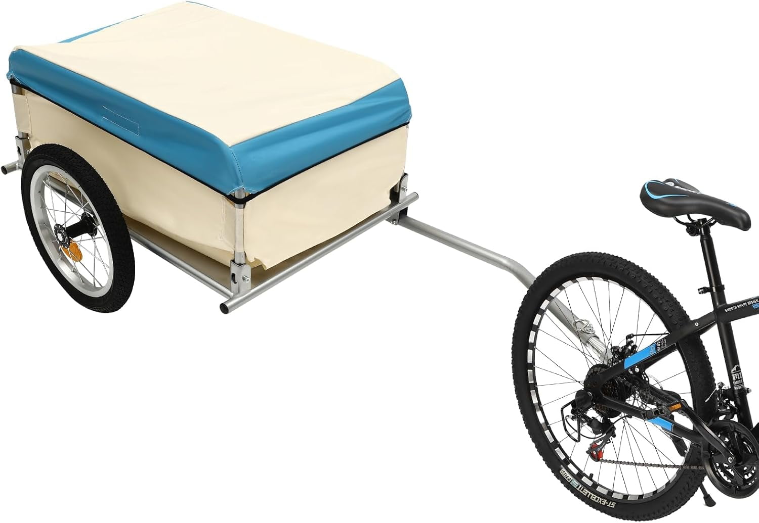 Large Bicycle Cargo Trailer Steel Frame Storage Cart Wheel Swivel 110 ...