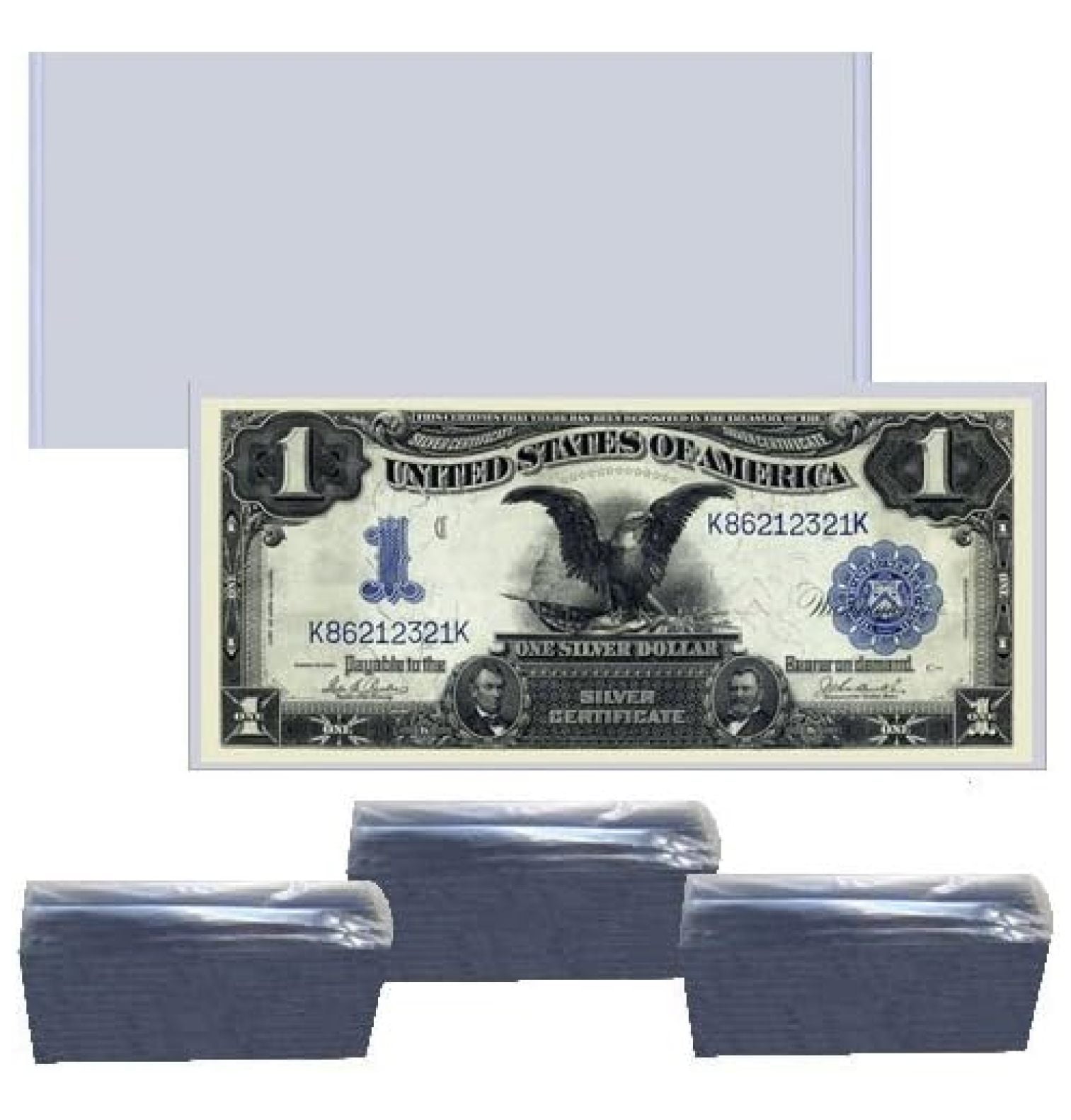 Large Bill Deluxe Currency Holders - 50ct | Deluxe Archival Safe Bill ...