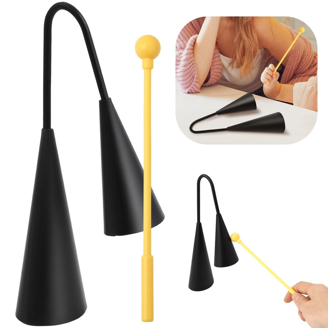 Large Binaural Cow Bell, Handheld Agogo Bell with Plastic Striker ...