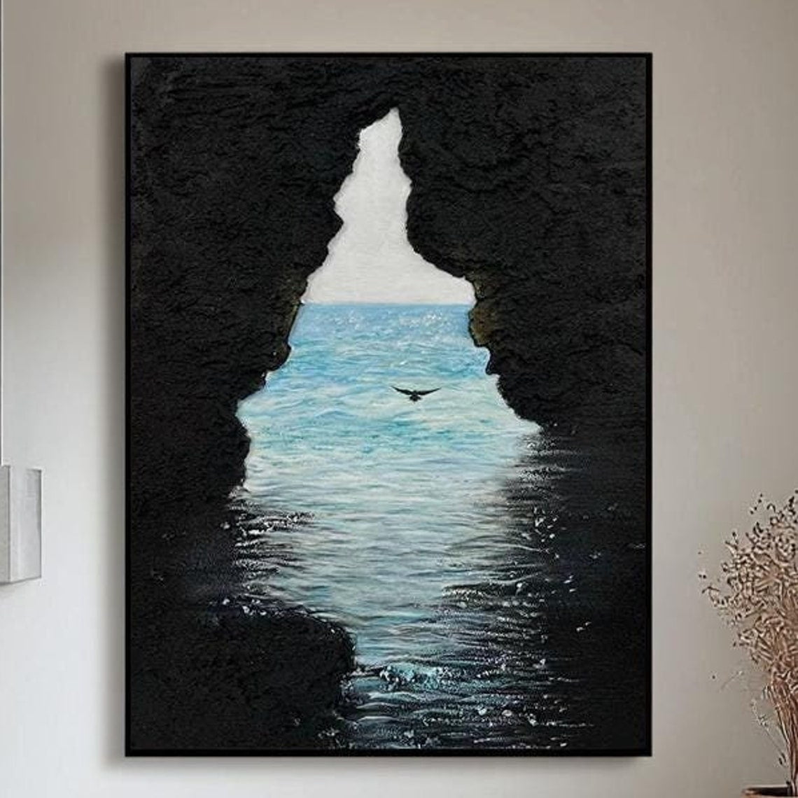 Large Bird Abstract Art, Bird Abstract Art, Bird Minimalist Art, Black ...