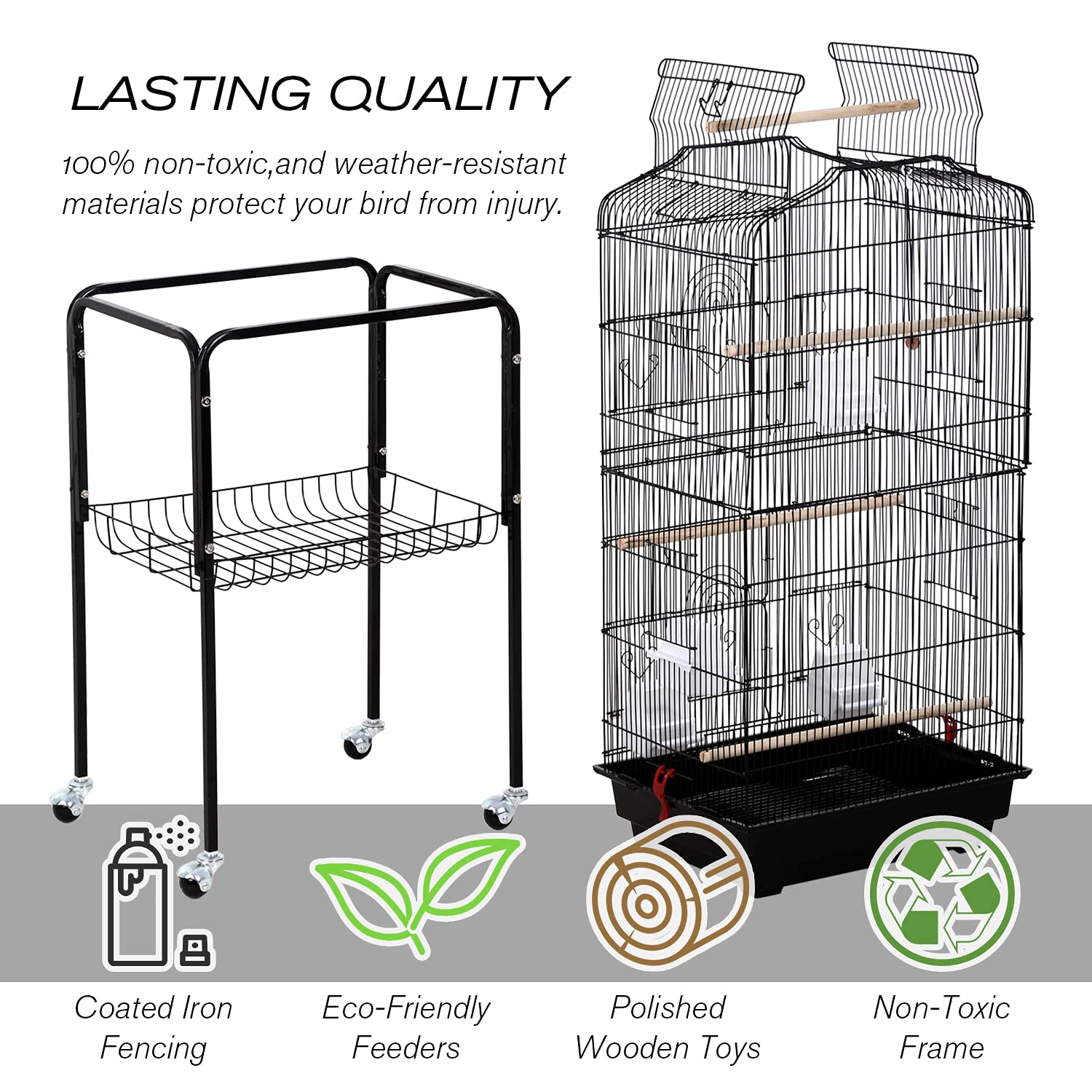 Large Bird Cage for Parakeets Cockatiel Canary Conure Finches Budgie ...