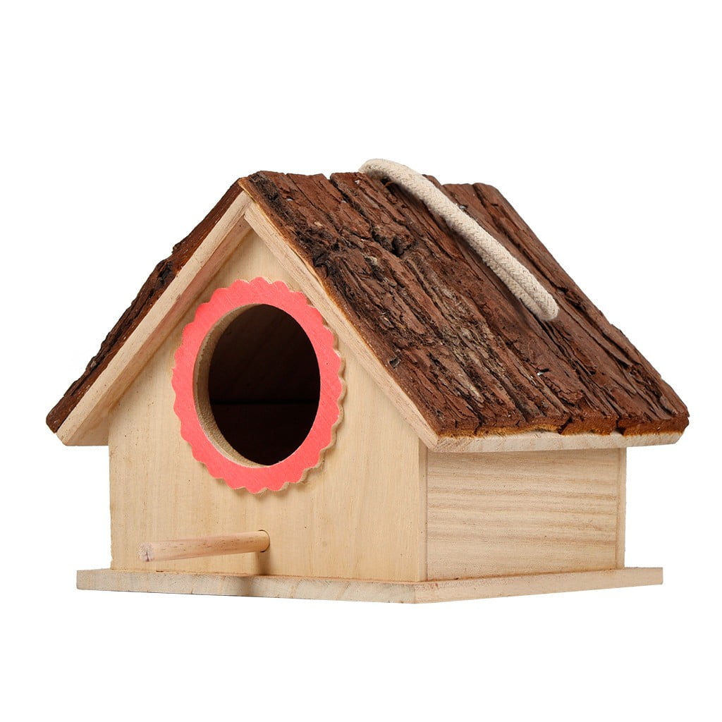 Large Bird House Wood Wooden Hanging Standing Birdhouse Outdoor Garden ...