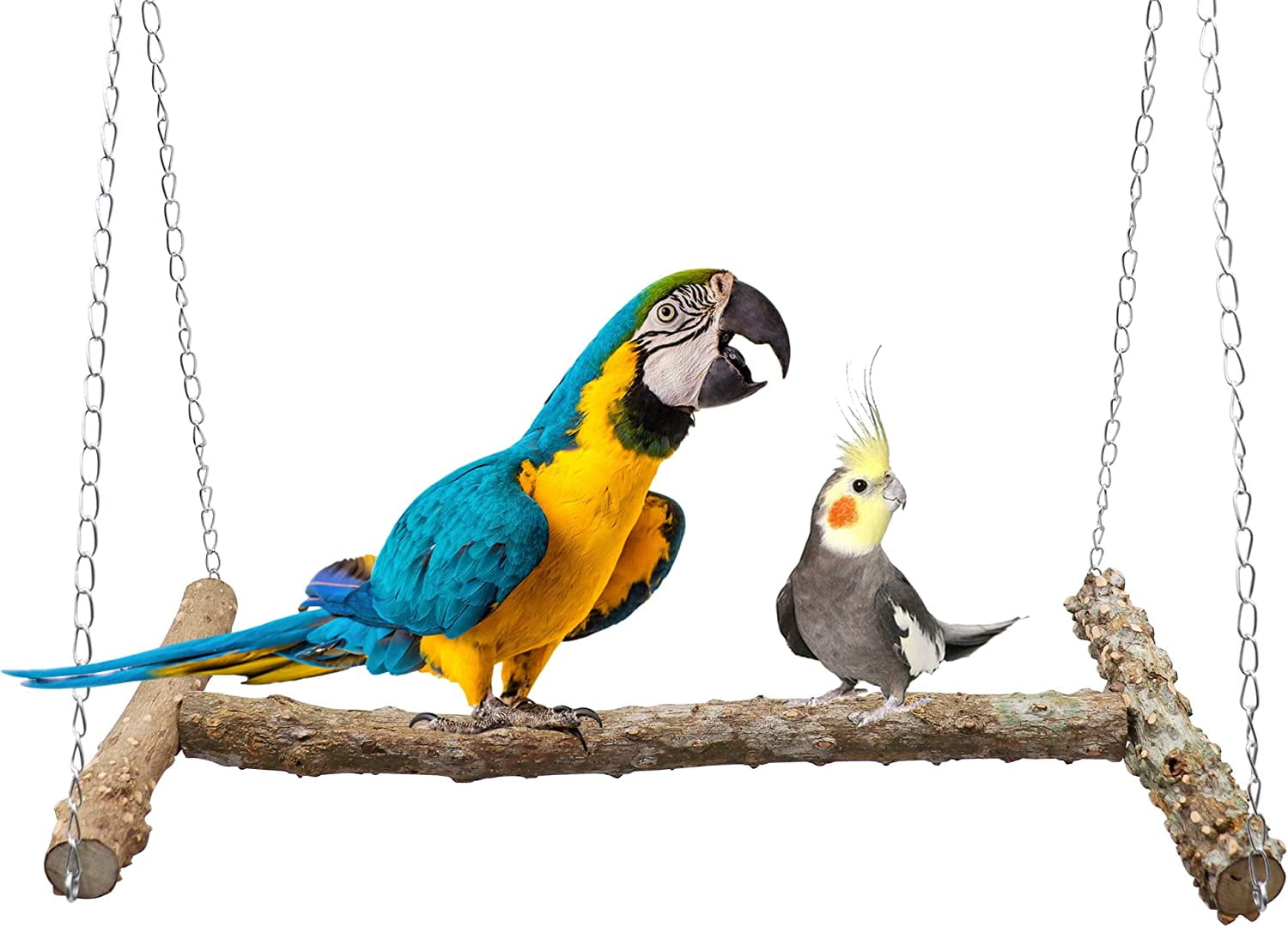 Large Bird Perch Swing Toy, Natural Pepper Wood Parrot Perch Stand Toy ...