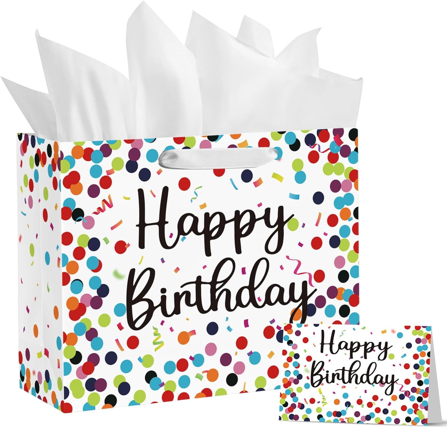Large Birthday Gift Paper Bag with Tissue Paper and Card, Happy ...