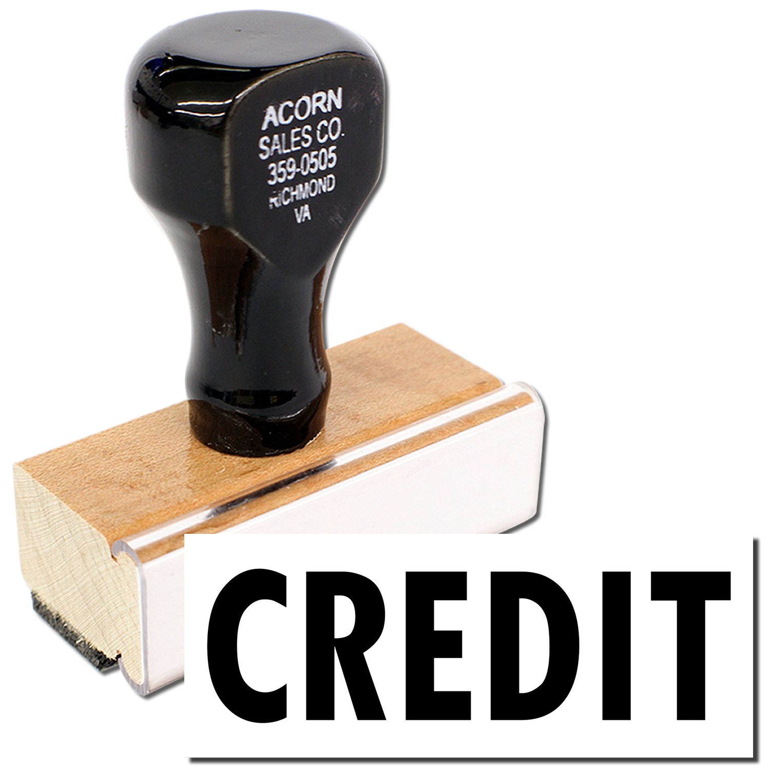 Large Black Credit Rubber Stamp, Wooden Handle Rubber Stamp, Laser ...