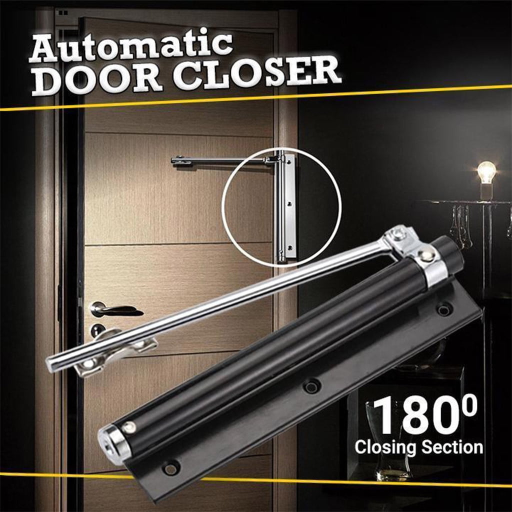 Large Black Door Closer Door Stainless Spring Steel Closer Single ...