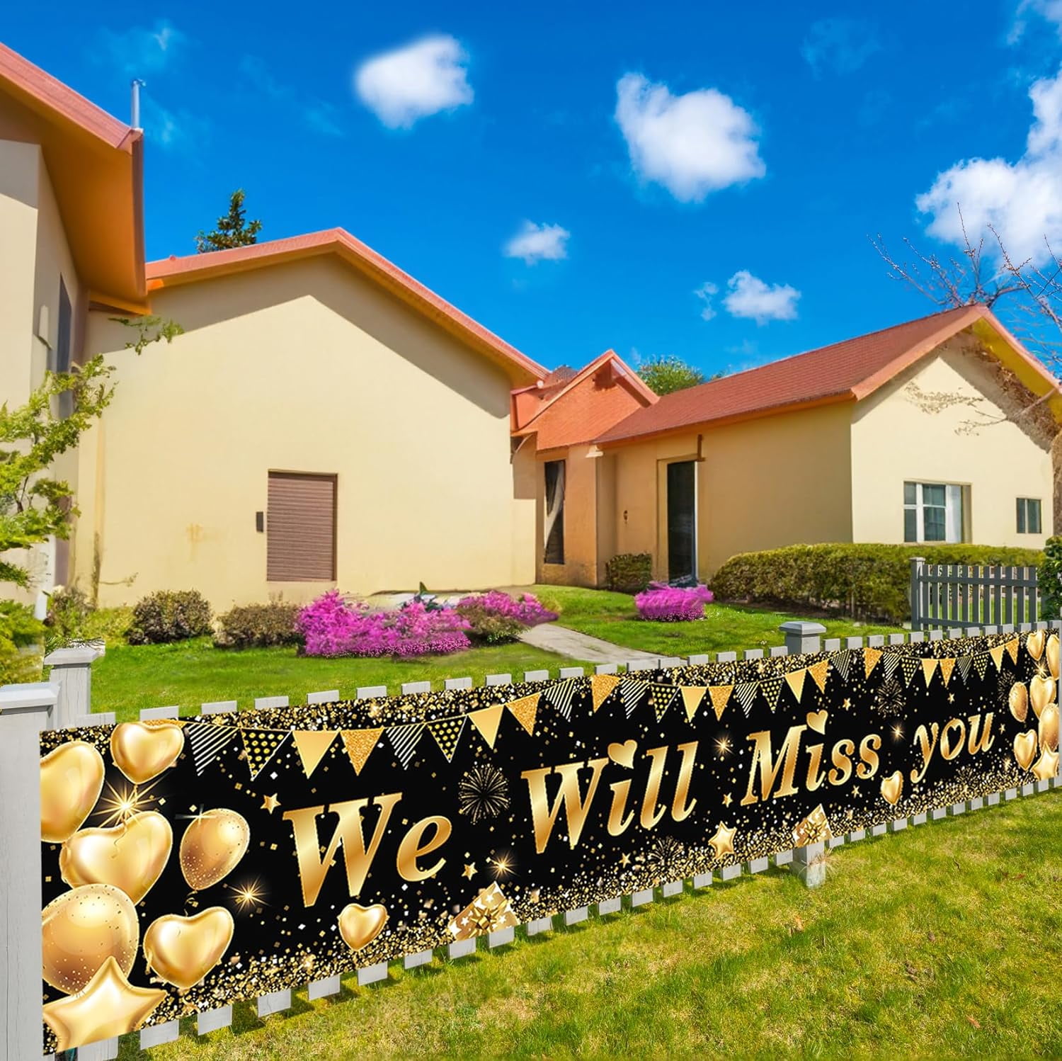 Large Black Gold We Will Miss You Party Decorations,Black Gold We Will ...