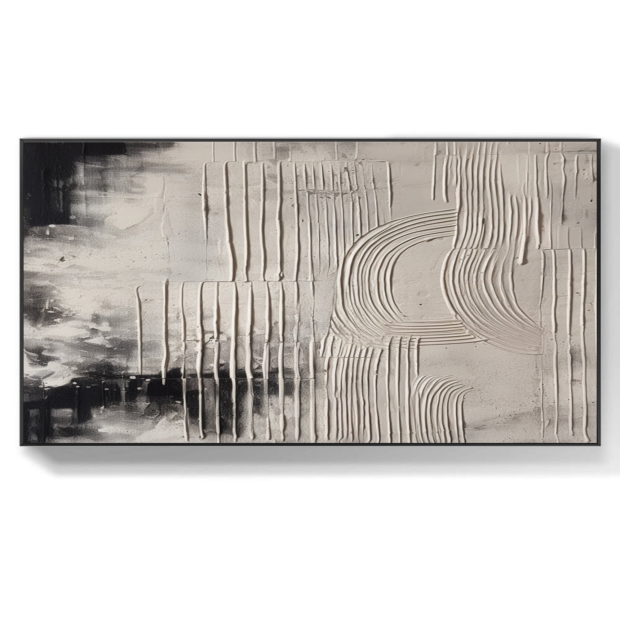 Large Black and Grey Minimalist Abstract Wall Art on Canvas Modern ...