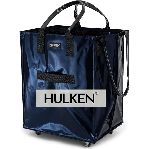 (Large, Black Reusable Rolling Tote & Rolling Shopping Bag with Wheels ...