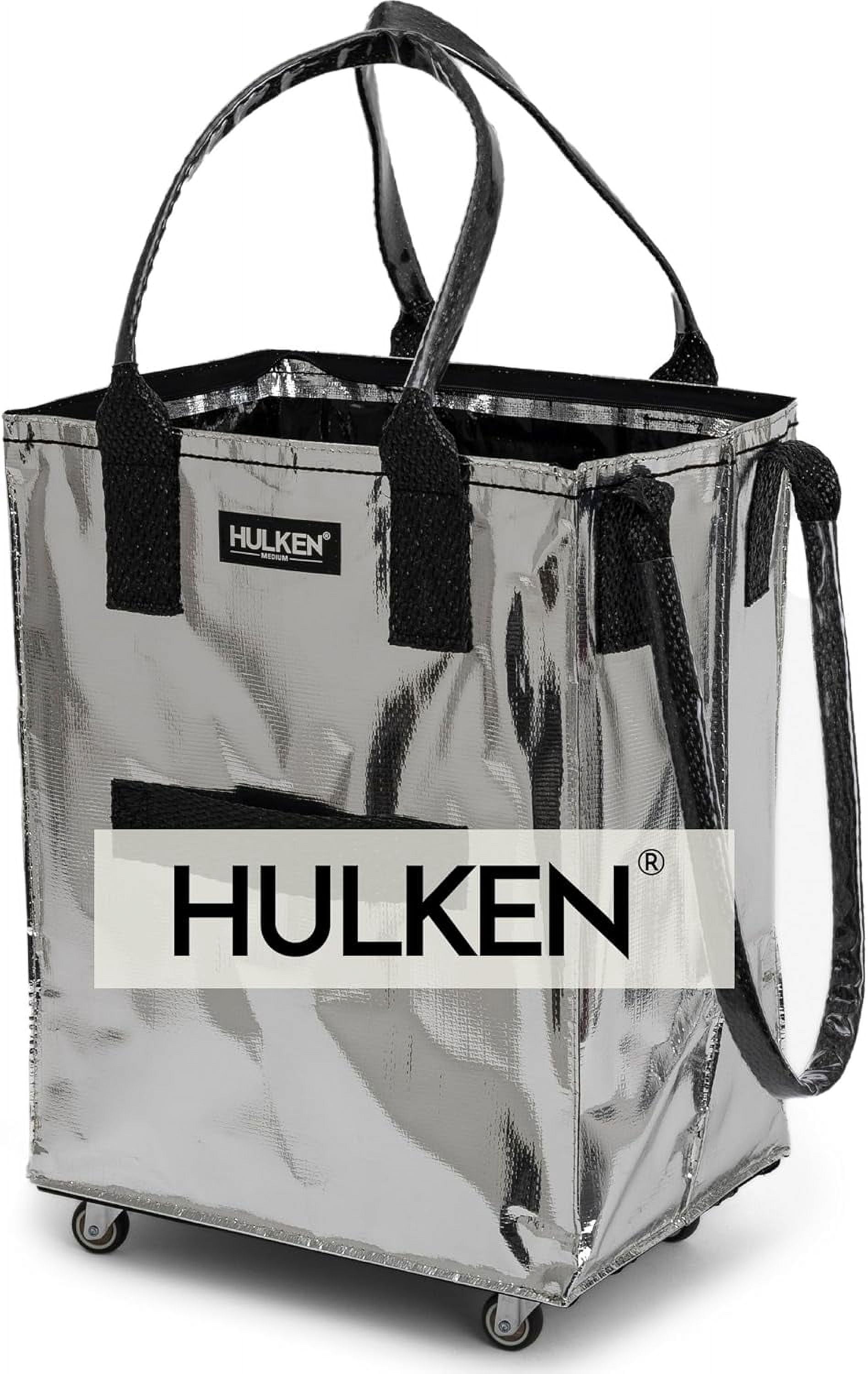 (Large, Black Reusable Rolling Tote & Rolling Shopping Bag with Wheels ...