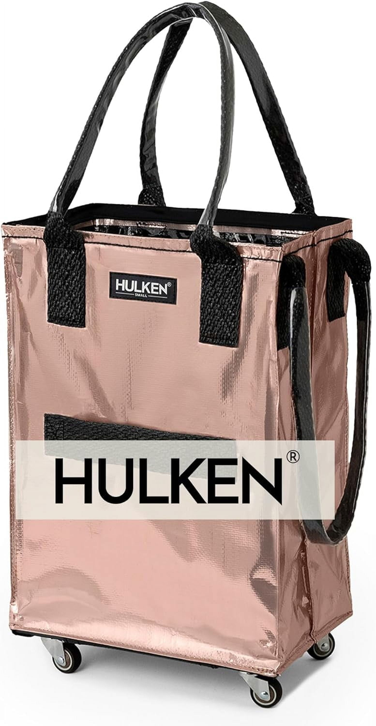 (Large, Black Reusable Rolling Tote & Rolling Shopping Bag with Wheels ...