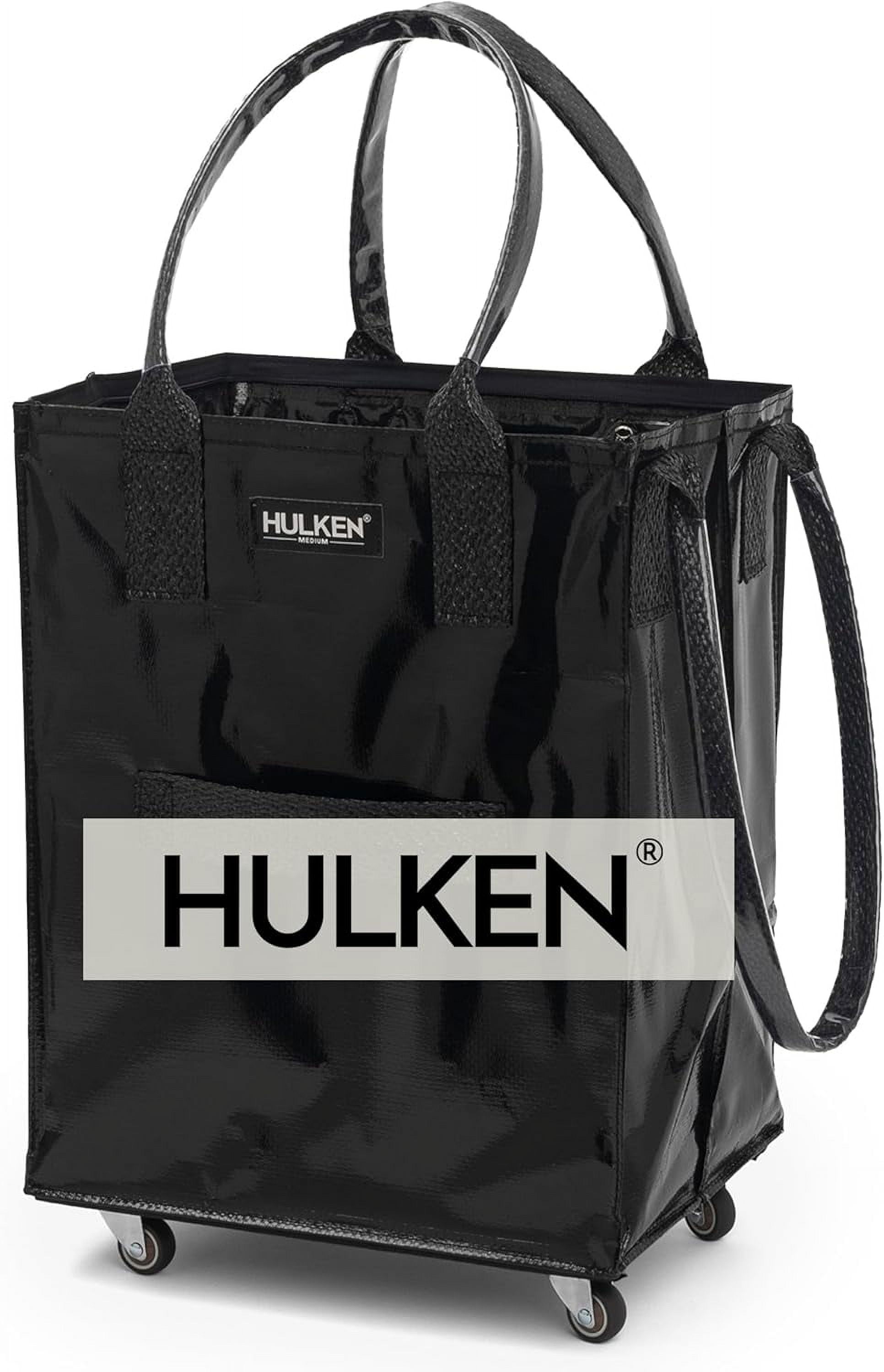 (Large, Black Reusable Rolling Tote & Rolling Shopping Bag with Wheels ...