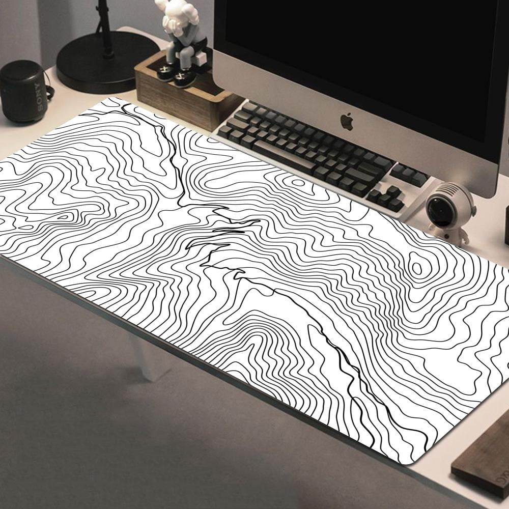 Large Black and White Gaming Mouse Pad Gamer Big Mouse Mat Computer ...