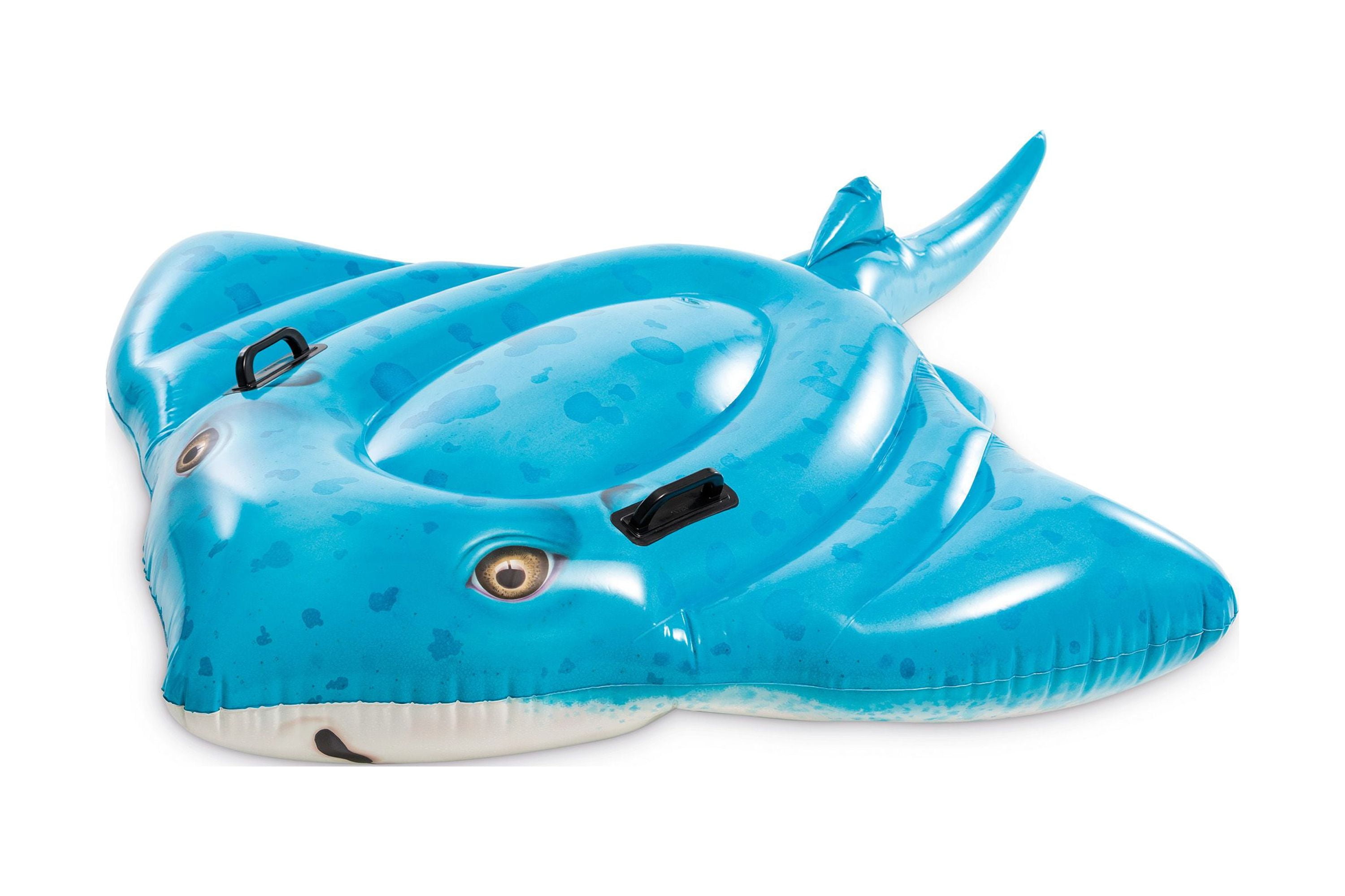Large Blue Stingray Ride-On Inflatable Pool Float with Handles for Ages ...