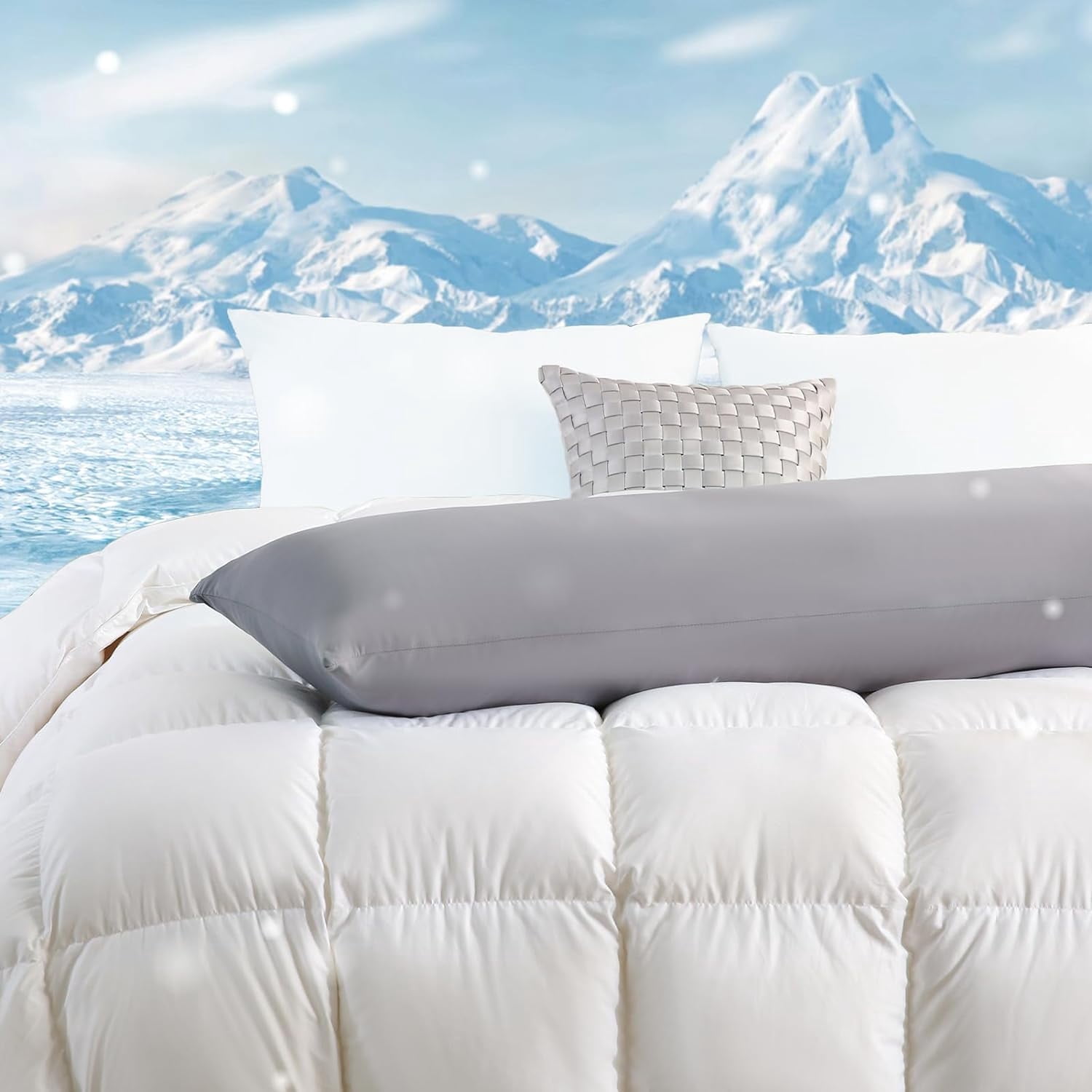 Large Body Pillow Insert with Cooling Cover - Soft Long Bed Pillow for ...
