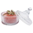 Large Body Powder Puff Clear Glass Cosmetic Container Decorative Multi ...