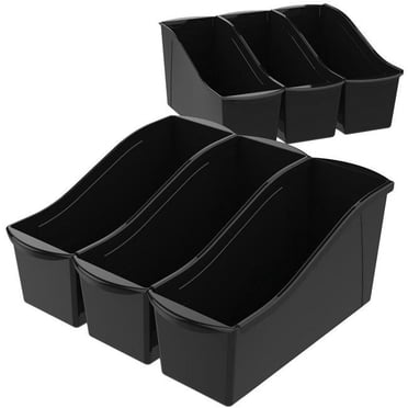 Storex Large Book/Magazine Bin, Plastic, Assorted Colors, Set of 5 ...