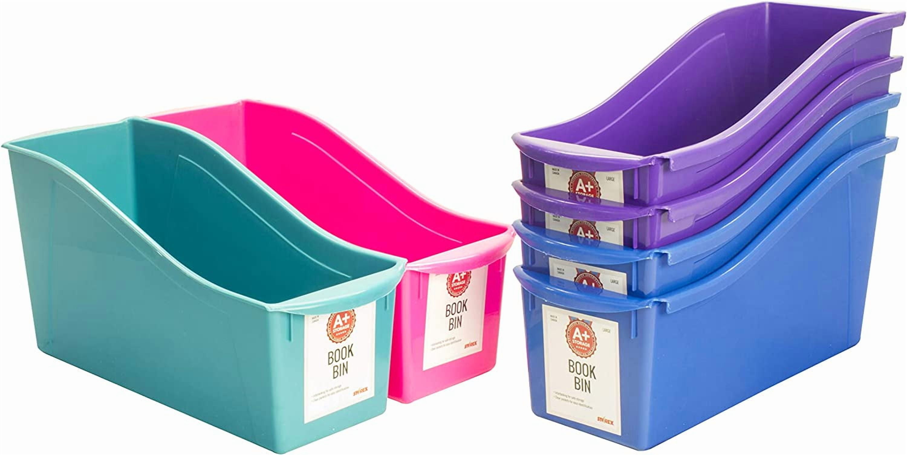 Large Book Bin, Interlocking Plastic Organizer for Home, Office and ...