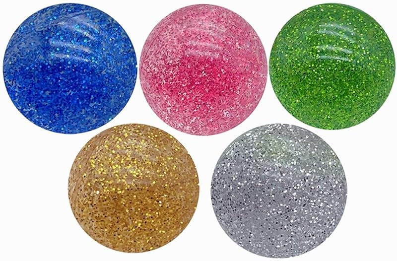 Large Bouncy Ball 45mm for Kids Glitter Bounce Balls Party Favors Super ...