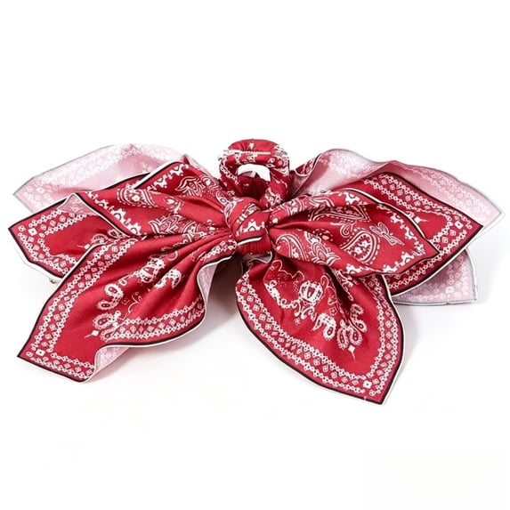 Large Bow Western Hair Claw Clips,Boho Bandana Hair Bows Clips for ...