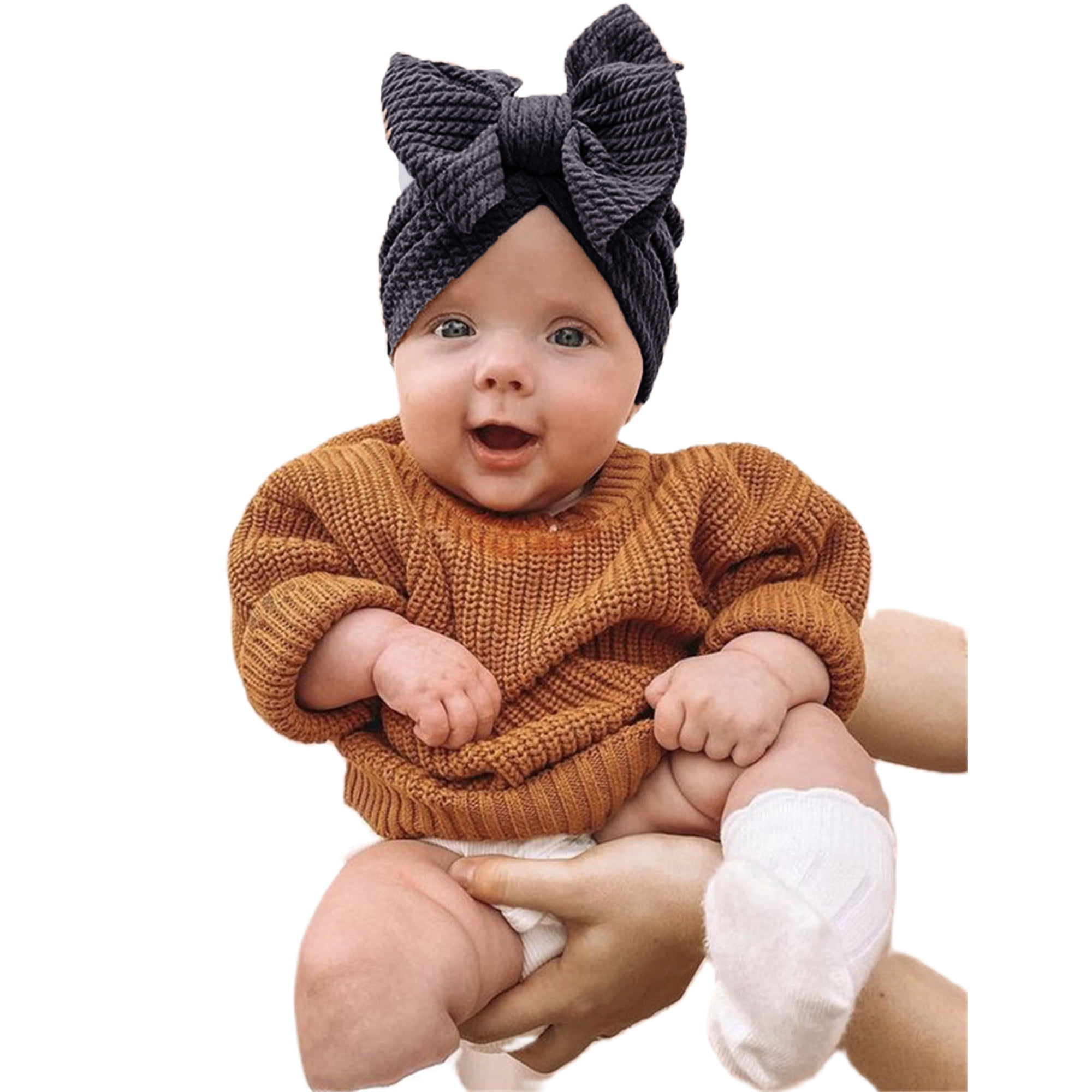 Large Bowknot Turban Hats Caps Beanie Bonnet Hospital Baby Headwraps ...