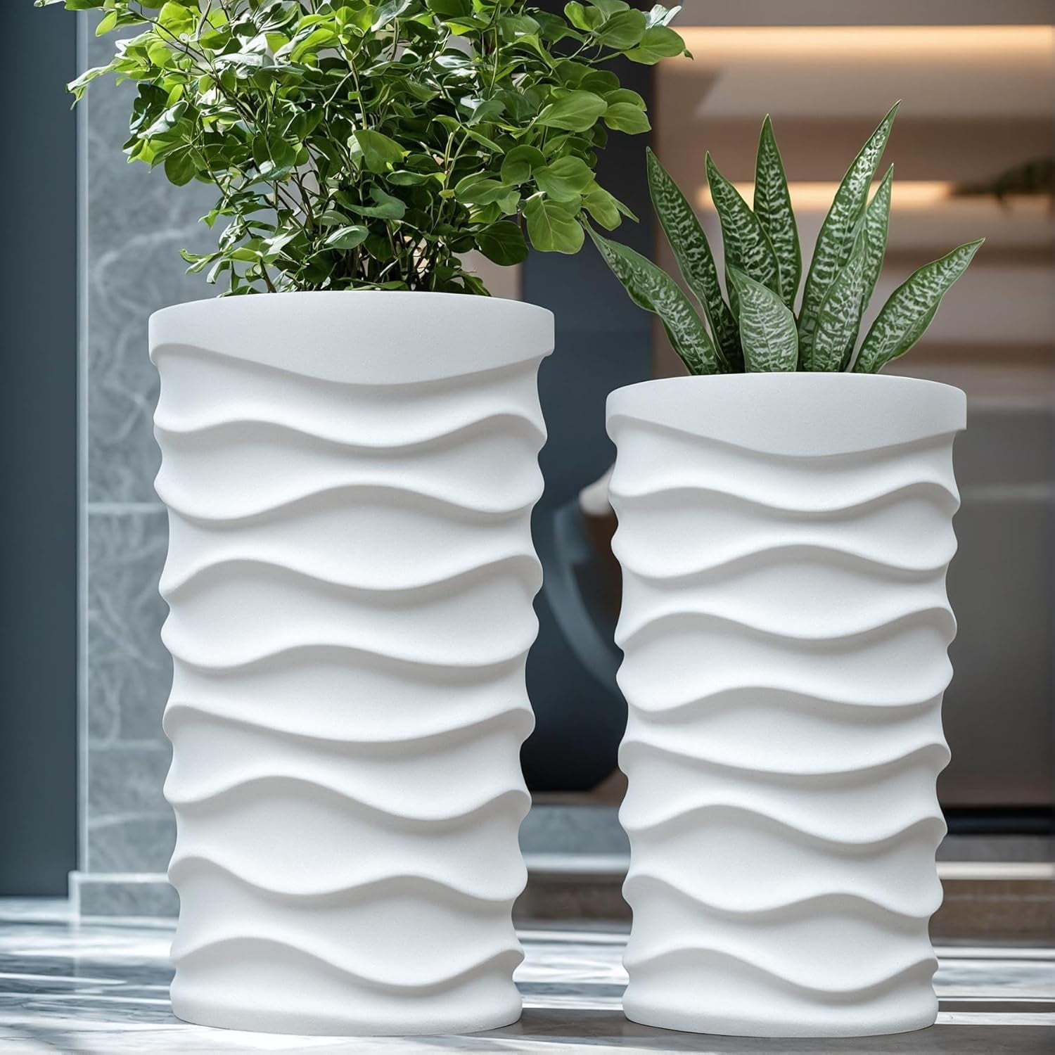 Large Bowl Planter, 17, 14, 11 Inch Wide Shallow Plant Pot, Indoor ...