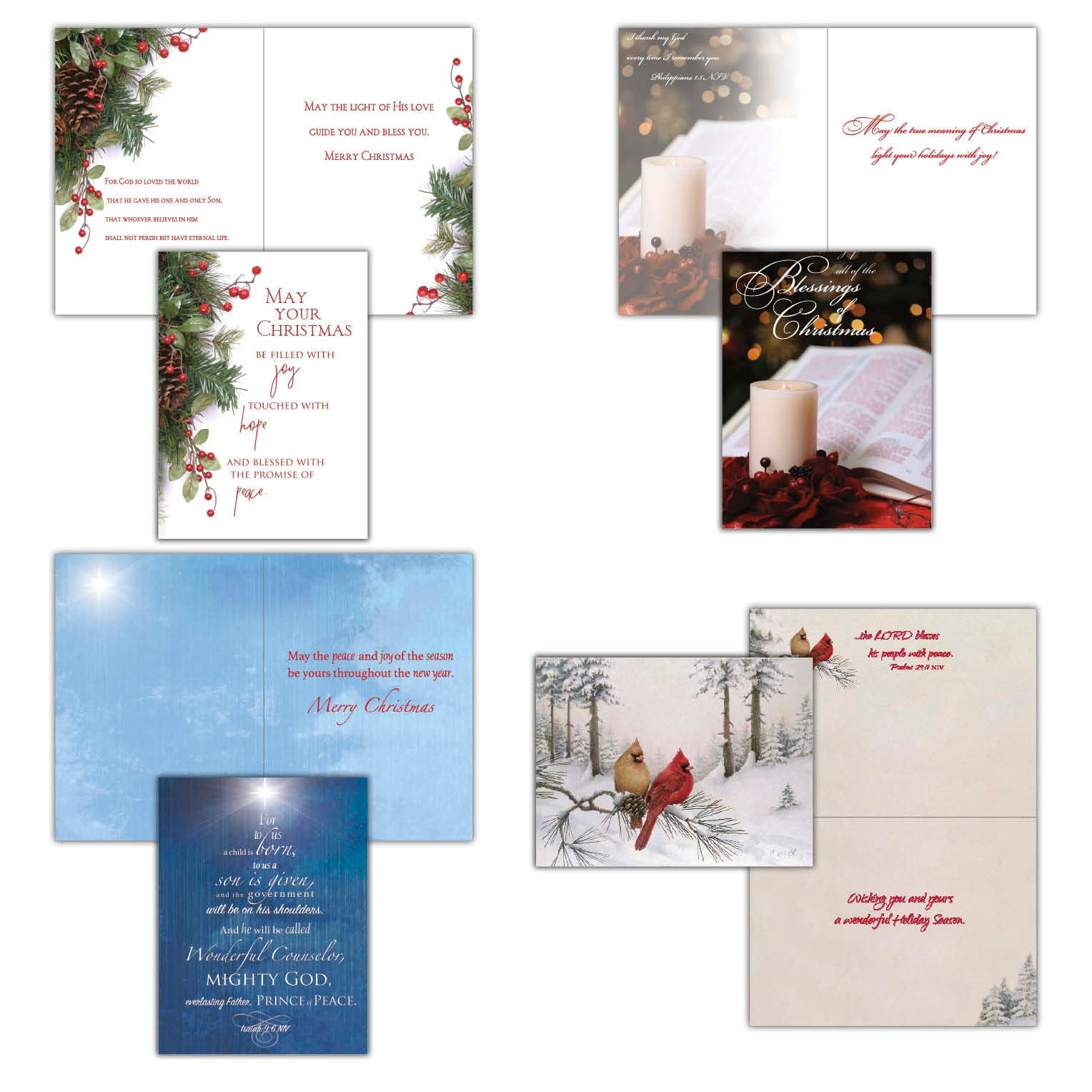 Large Boxed Christmas Card Assortment- Blessings of Christmas - 24 ...