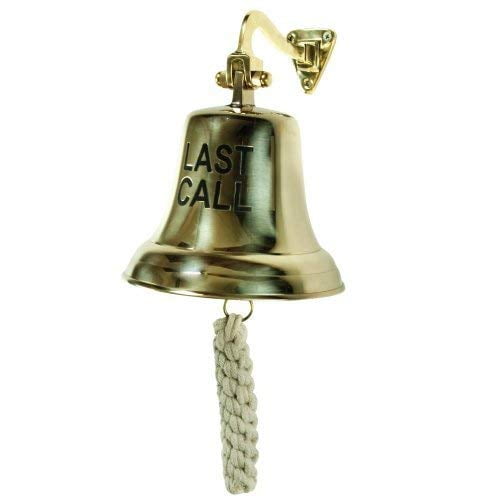 Large Brass LAST CALL Bartenders Bell - Walmart Business Supplies