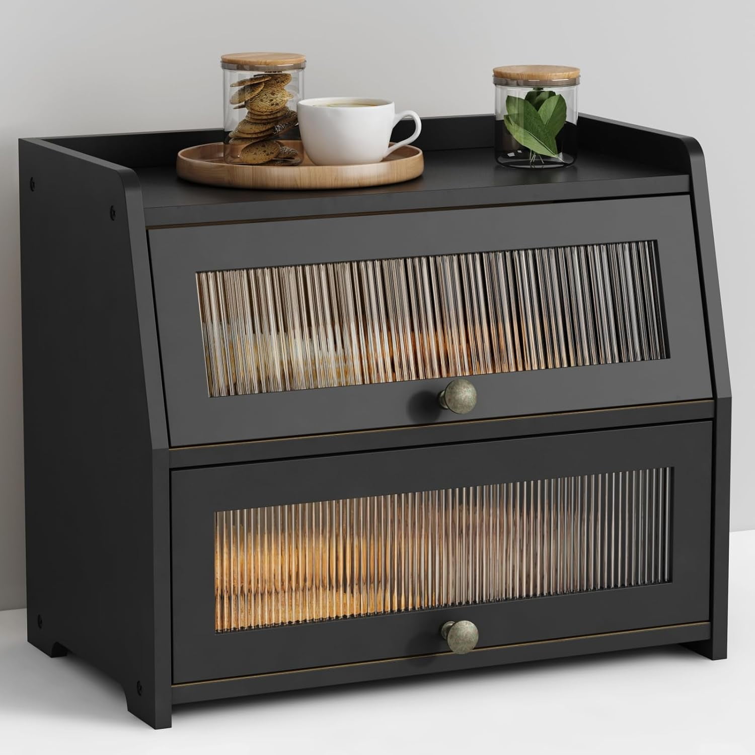 Large Bread Box, Double Layer Bread Storage for Kitchen Countertop ...