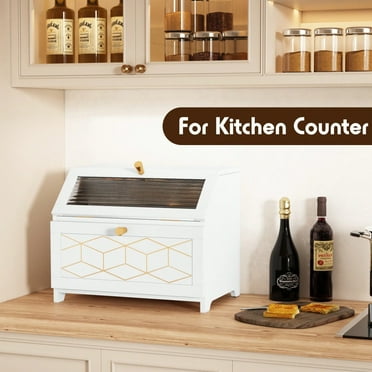 Rolltop Bread Box Kitchen Storage Container 12.40''x10.04''x6.69 ...