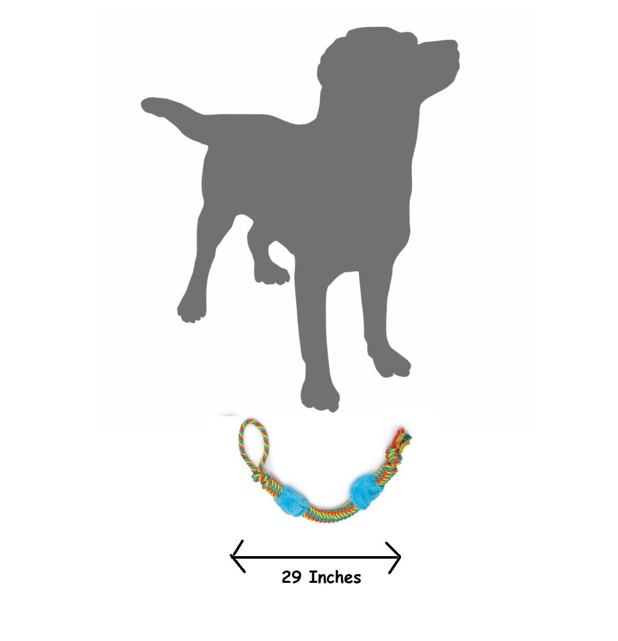Large Breed Interactive 29 Inch Dog Rope Toy Bright Durable Double ...