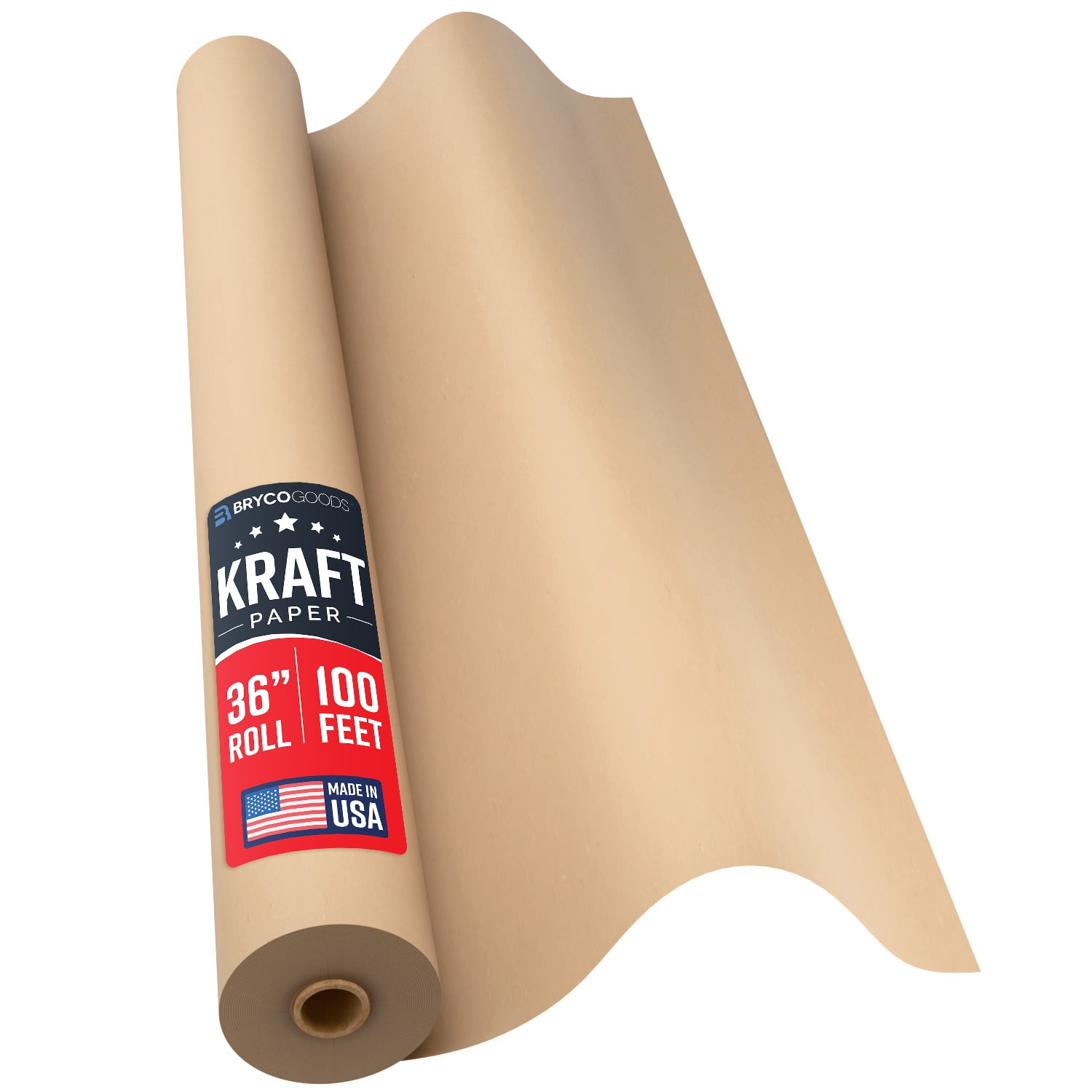Large Brown Kraft Paper Roll - 36" x 1200" (100 ft) - Made in USA ...