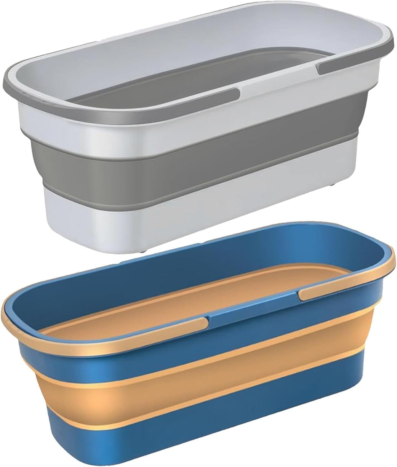 Large Bucket with Wheels - 1/2 Foldable Mop Bucket Laundry Basket with ...