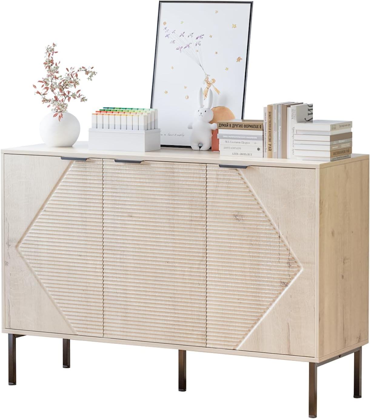 Large Buffet Sideboard Cabinet,45.98" Long Credenza Storage Cabinet,Mid ...