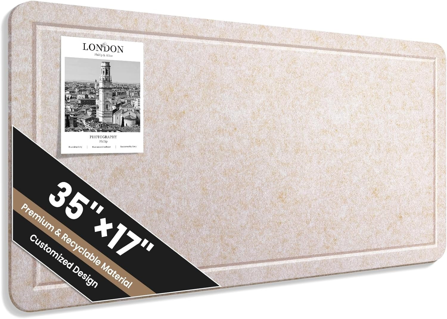 Large Bulletin Board, 35 X 17 Inches Felt Cork Board with 40 Pushpins ...