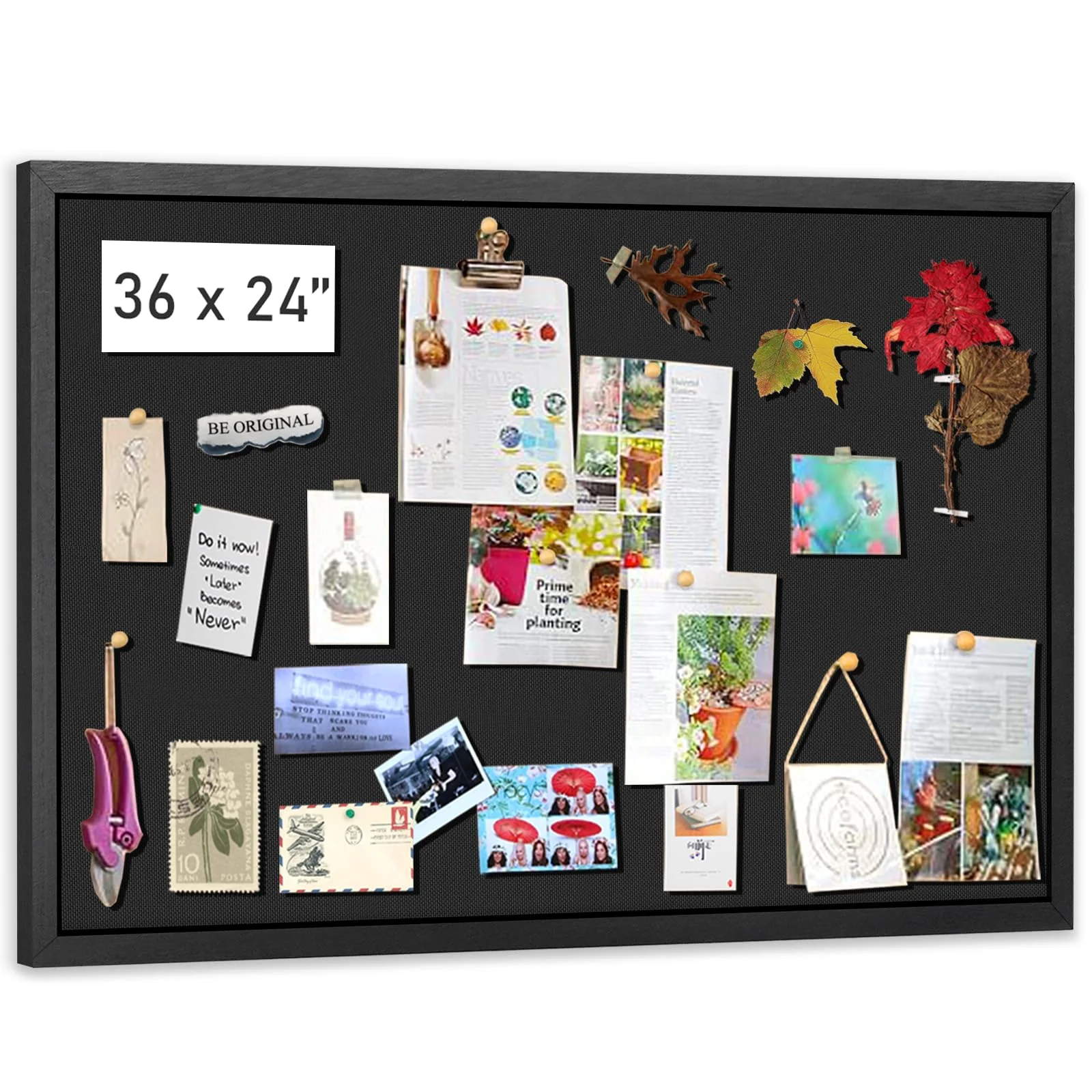Large Bulletin Board, 36 "x 24" Cork Boards for Walls with Black Frame ...