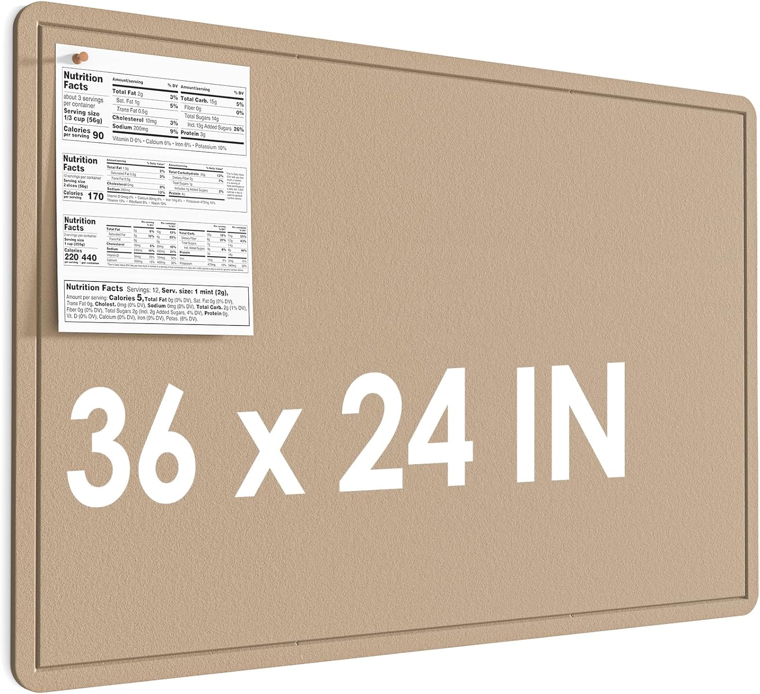 Large Bulletin Board 36" x 24", Foldable Felt Board Vision Board ...