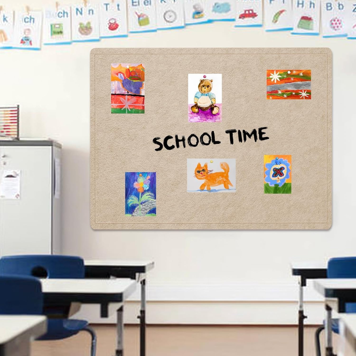Large Bulletin Board, 48 X 36 inches Felt Board Notice Pin Board, 4' x ...