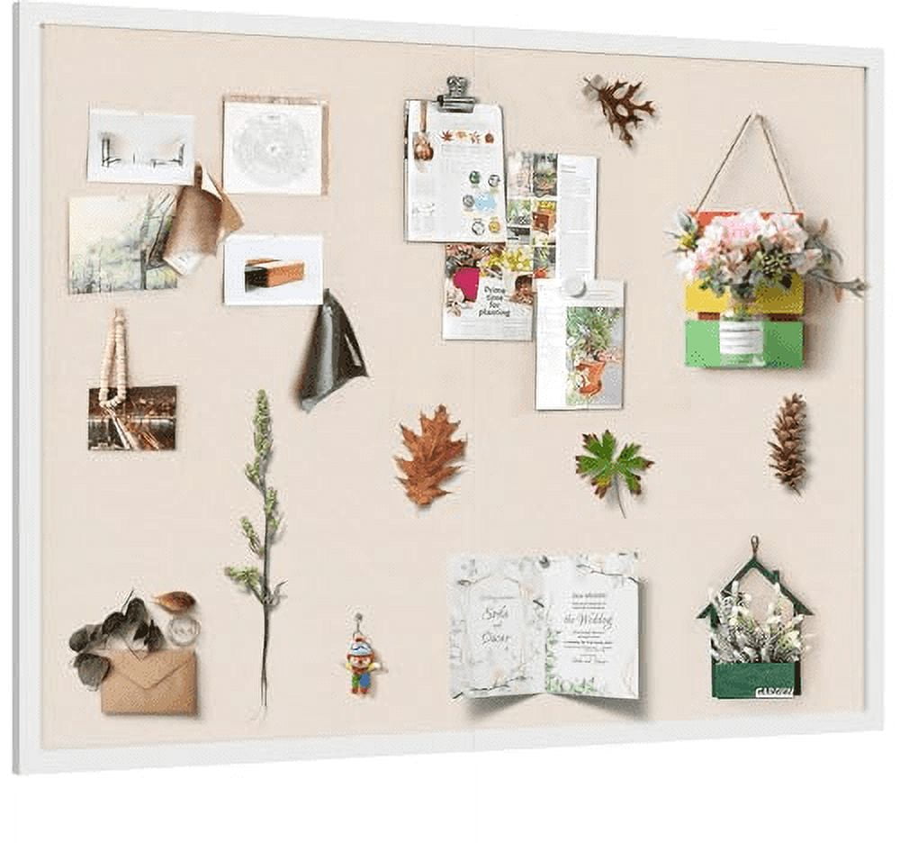 Large Bulletin Board 48x36 inch with Linen Cork Boards Wall Decor ...