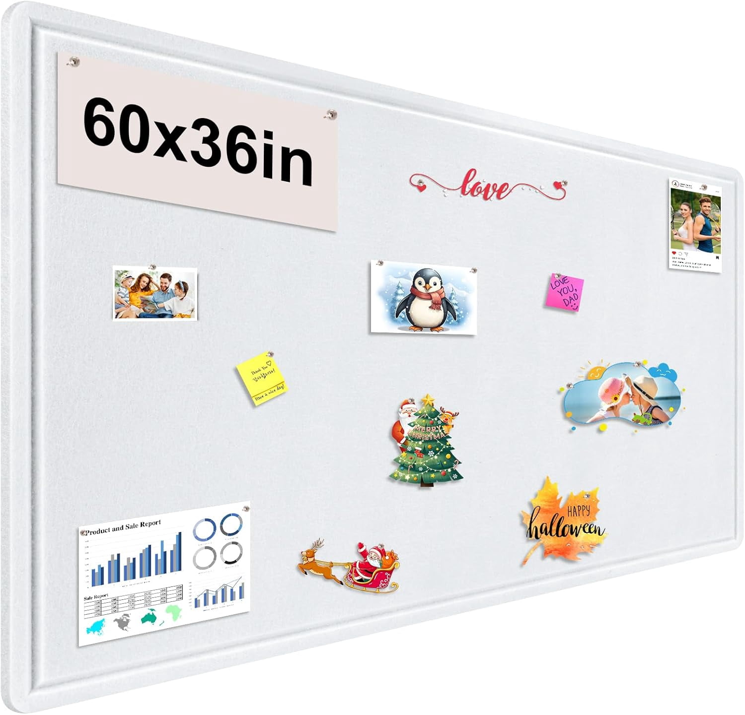 Large Bulletin Board, 60x36 Inches Cork Board Alternative, Large Felt ...