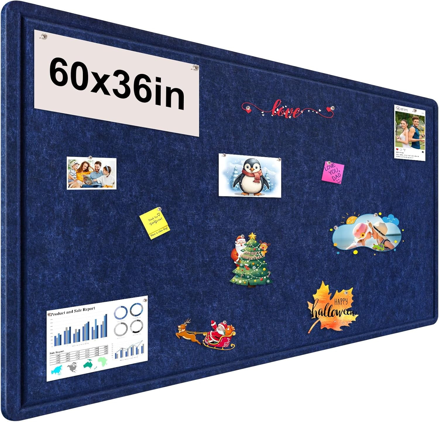 Large Bulletin Board, Foldable 60x36 Inches Cork Board Alternative ...