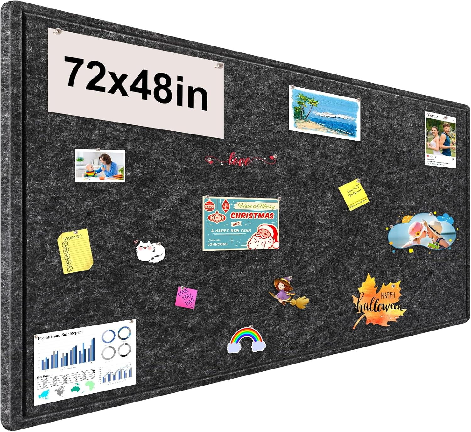 Large Bulletin Board, Foldable 72x48 Inches Cork Board Alternative ...
