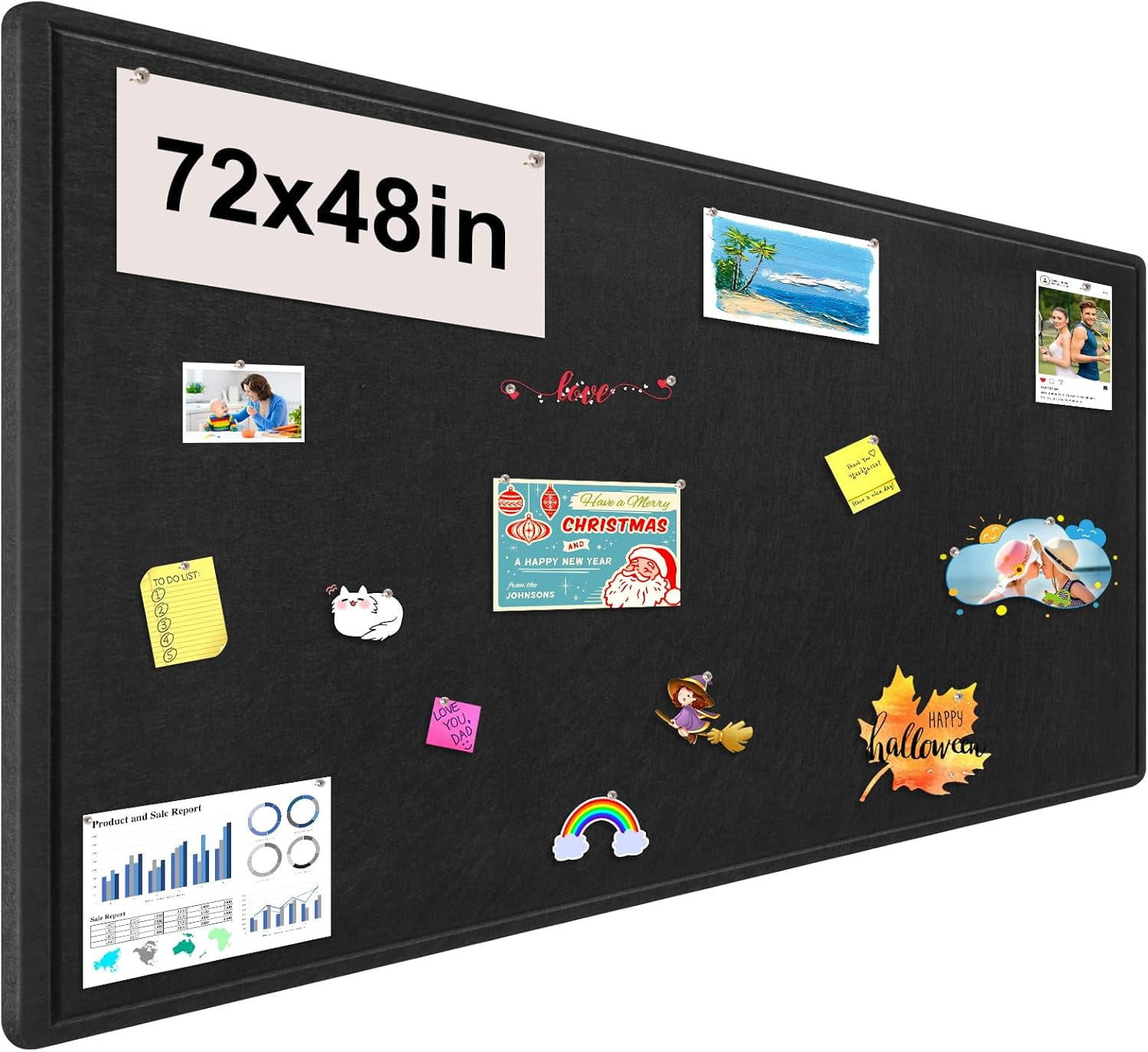 Large Bulletin Board, Foldable 72x48 Inches Cork Board Alternative ...