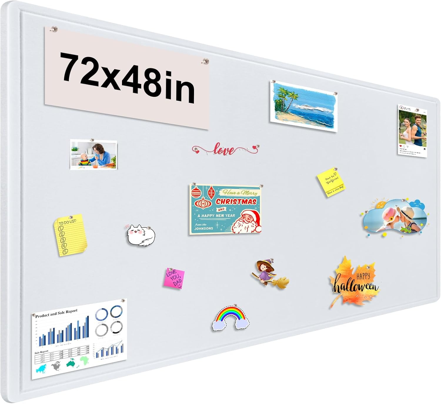Large Bulletin Board, Foldable 72x48 Inches Cork Board Alternative ...