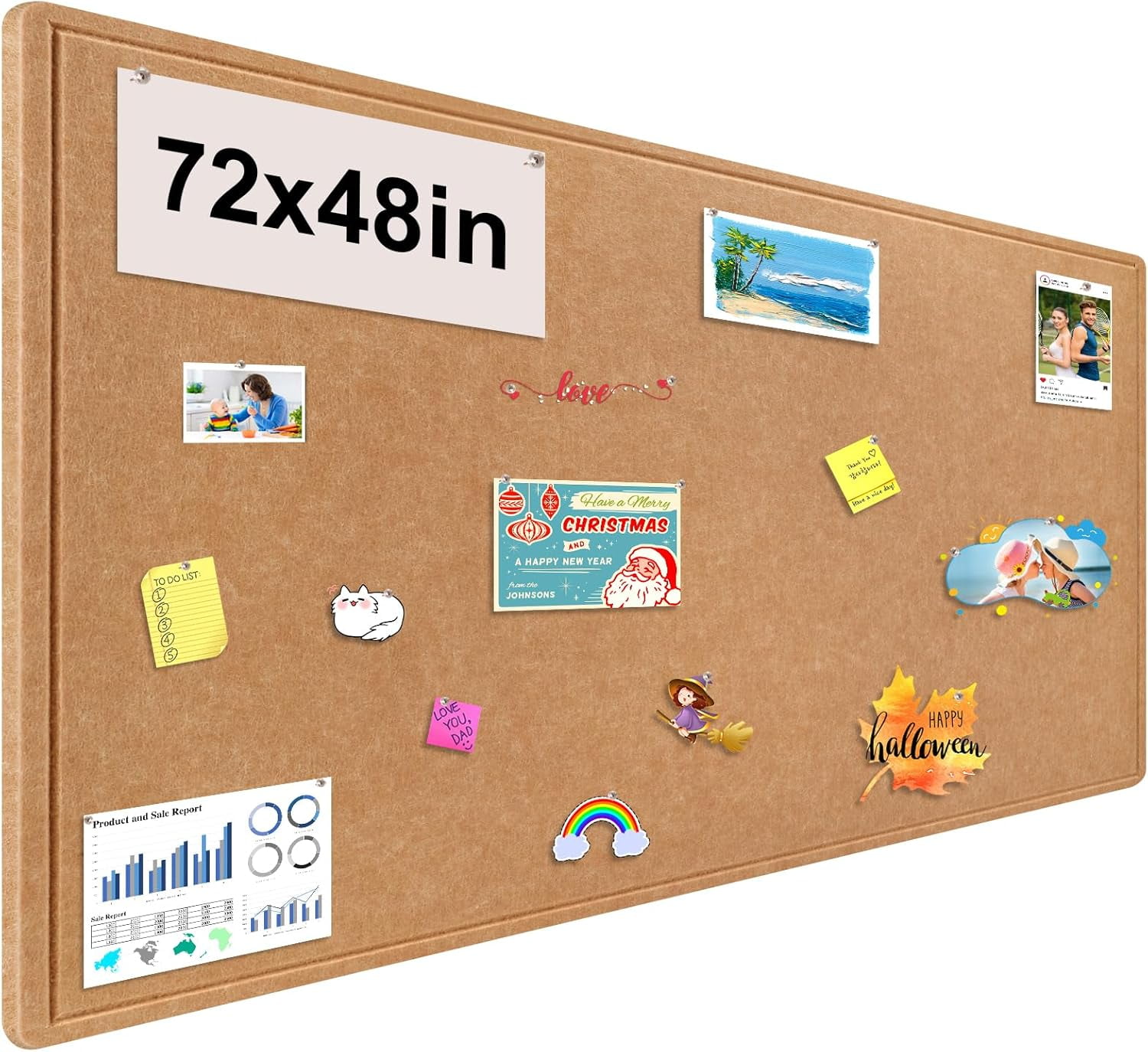 Large Bulletin Board, Foldable 72x48 Inches Cork Board Alternative ...