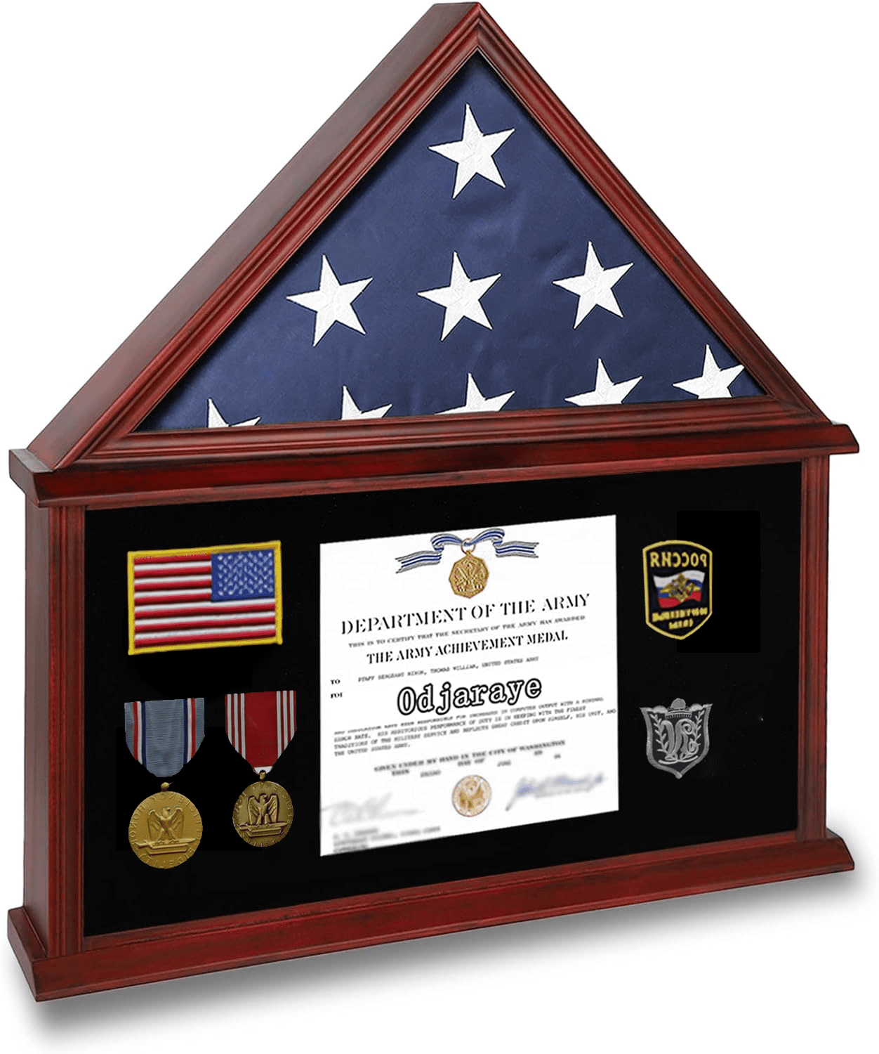 Large Burial Flag Display Case - American Flag Solid Wood Display Case ...
