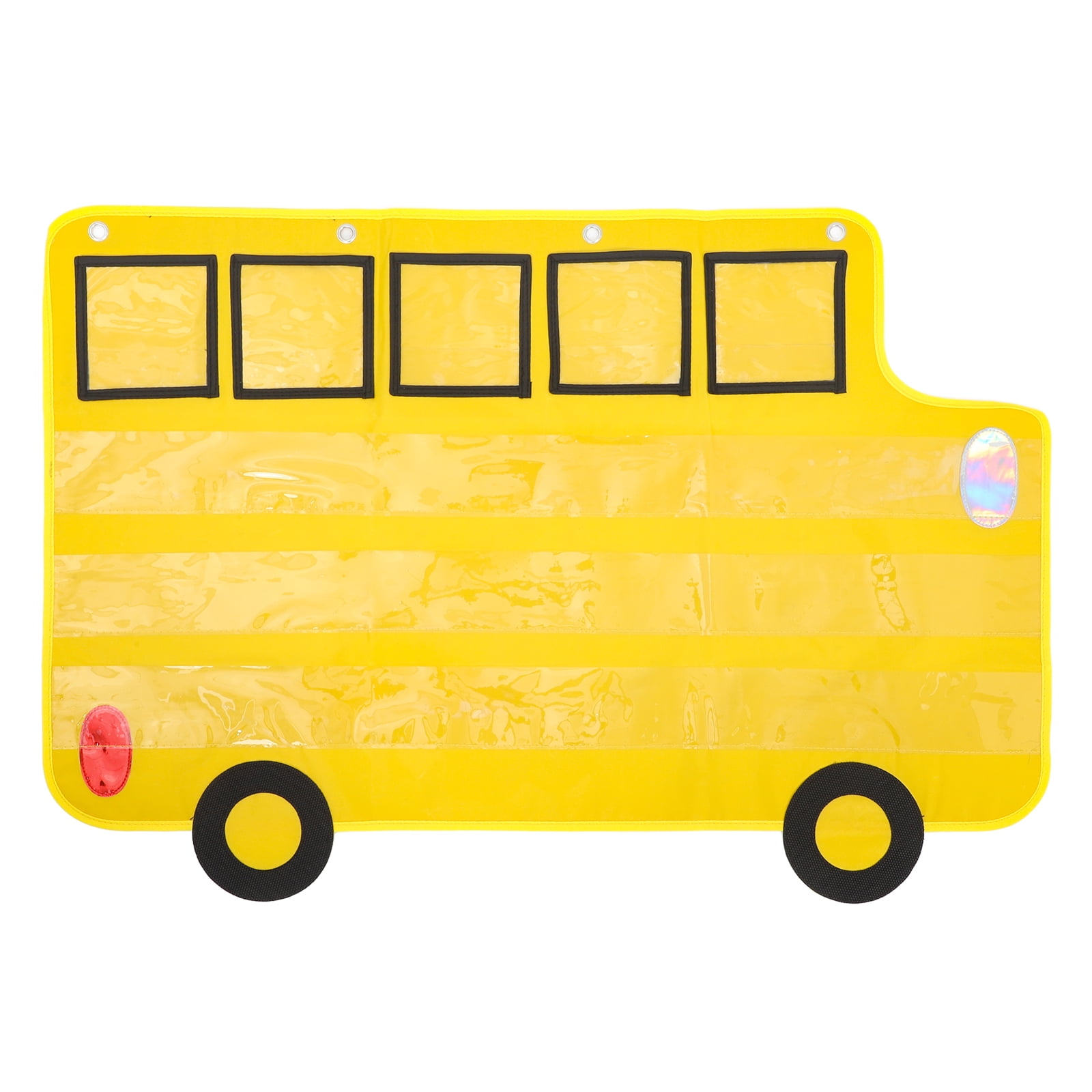 Large Bus-Shaped Pocket Chart with Clear Pockets for Classroom Alphabet ...